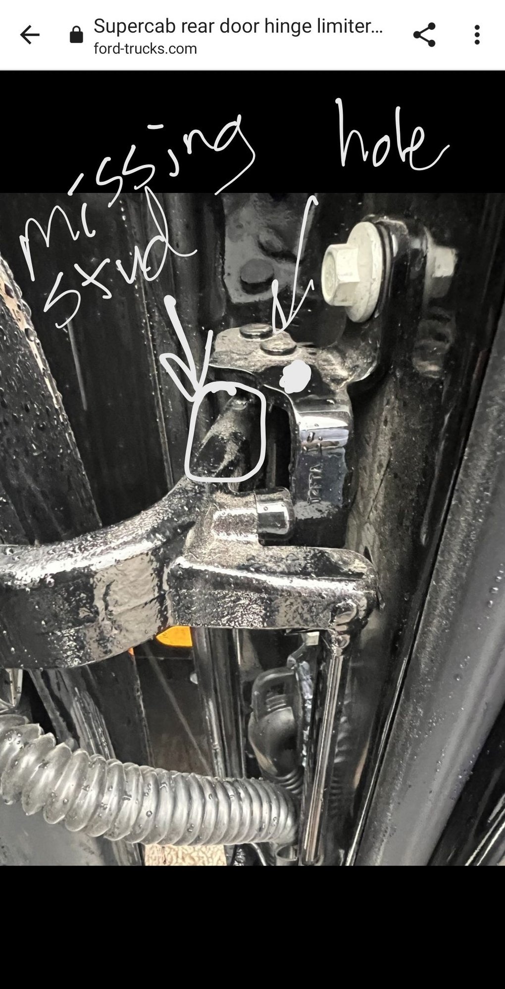 Supercab rear door hinge limiter? - Page 2 - Ford Truck Enthusiasts Forums