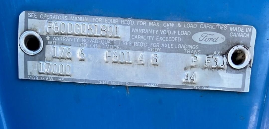 Help With VIN Decoding - Possible 73 F-600?? - Ford Truck Enthusiasts ...