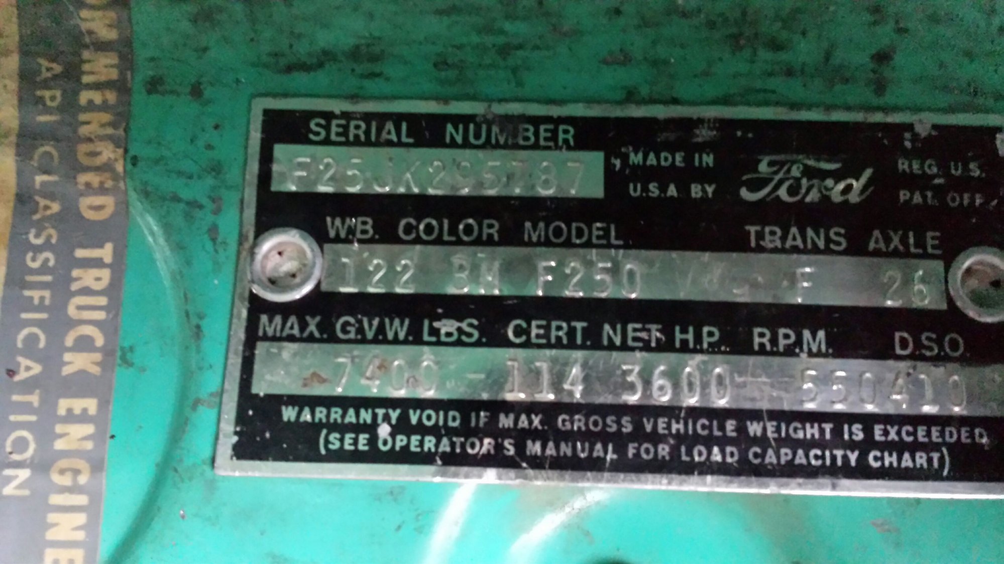 Help w rear gear ratio change 62 f250 - Ford Truck Enthusiasts Forums