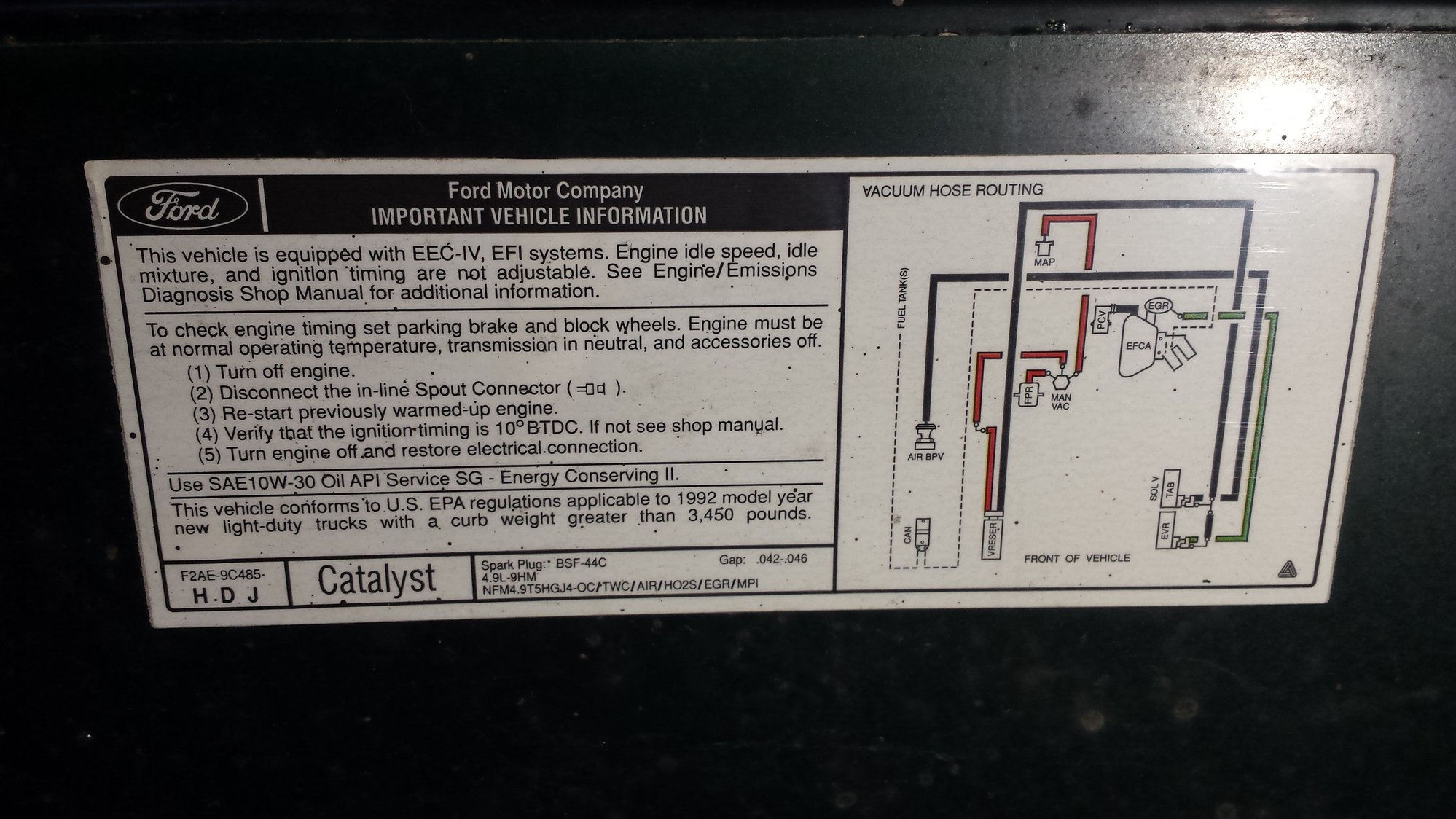 92 f150 4.9l TAD/TAB EVR or EVP??? - Ford Truck Enthusiasts Forums
