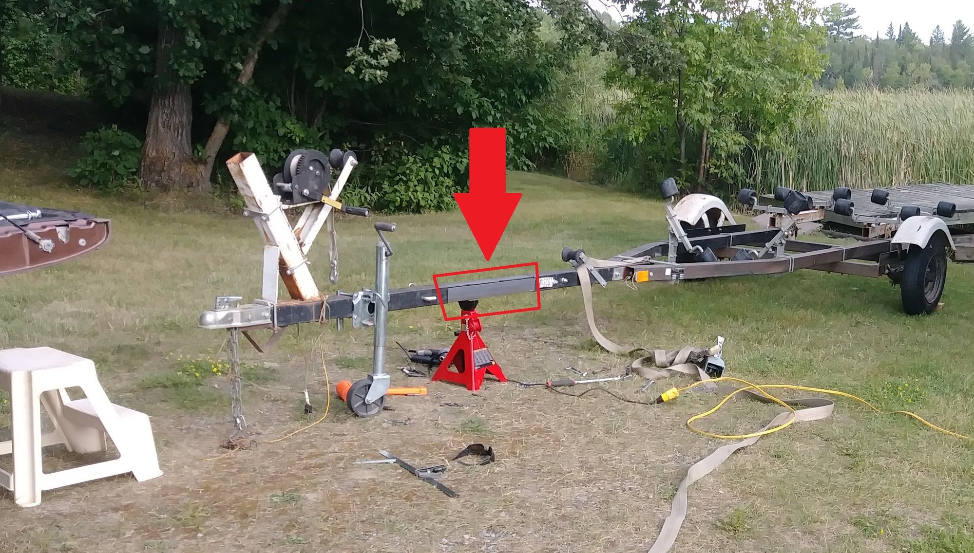 Shallow boat ramp? Trailer launching a sailboat with a keel? No problem ...