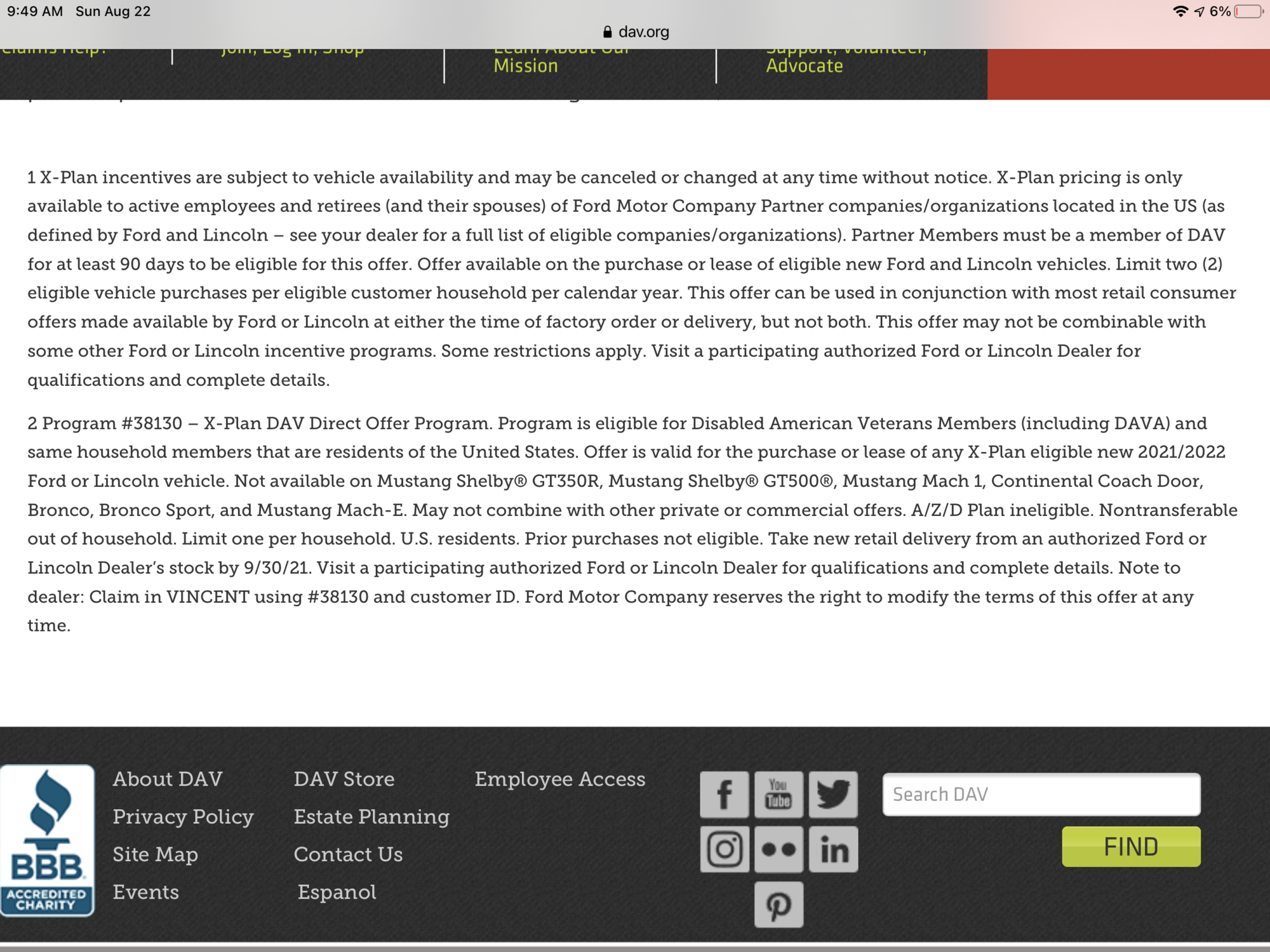 DAV discount, anyone get it? - Ford Truck Enthusiasts Forums