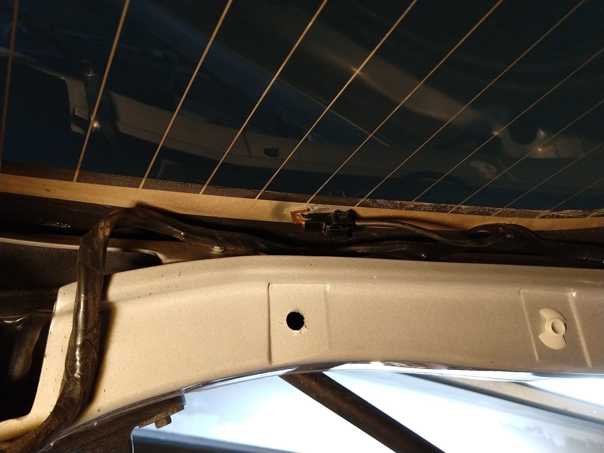 How to remove Excursion rear hatch trim and replace rear defroster tab ...