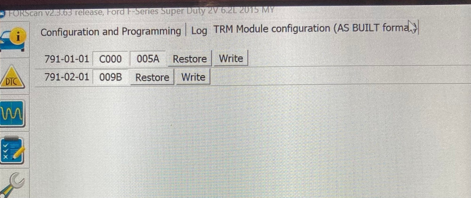 Forscan Issue Understanding TRM - Ford Truck Enthusiasts Forums