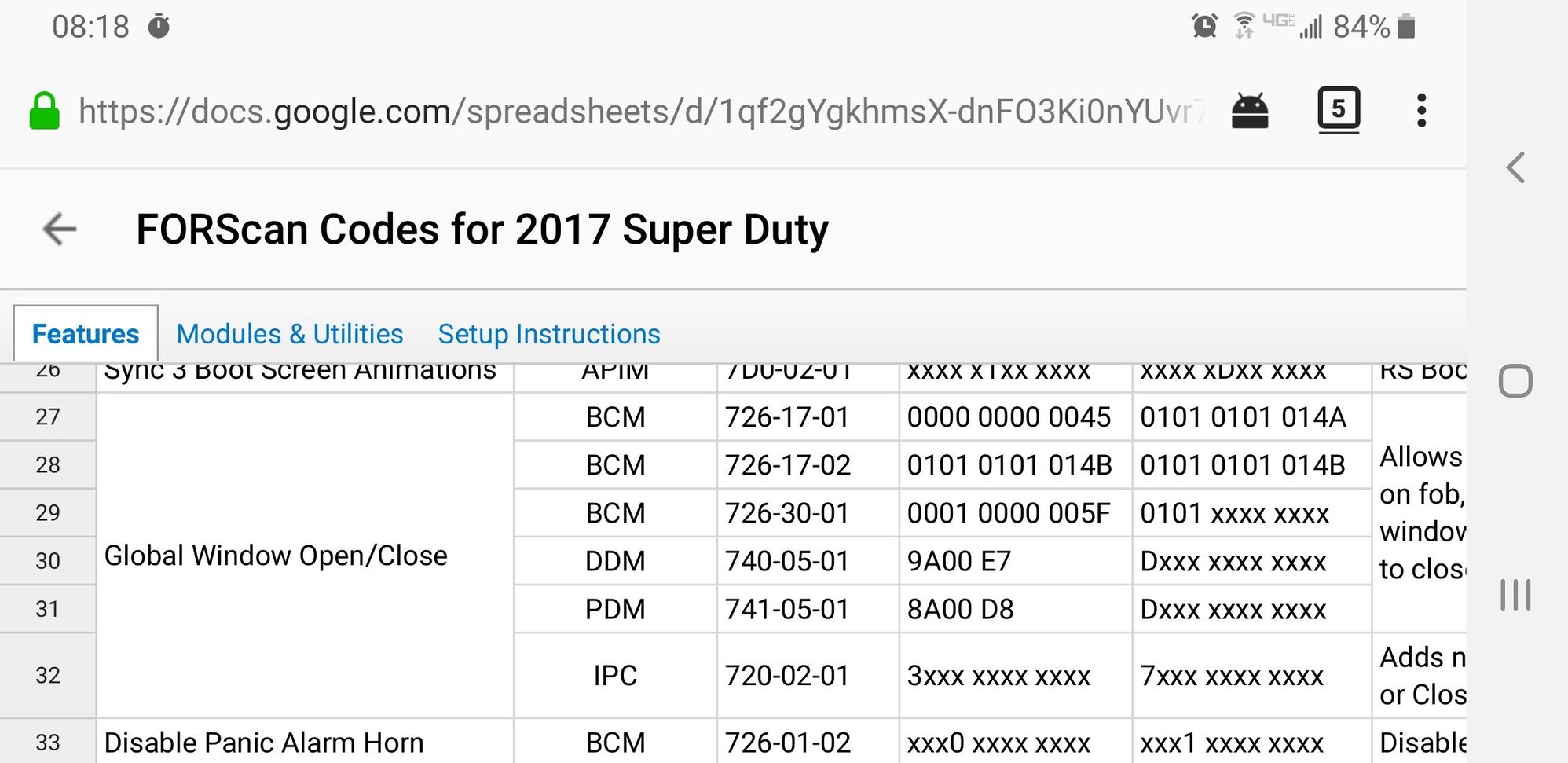 Forscan Global Window Up Help - Ford Truck Enthusiasts Forums