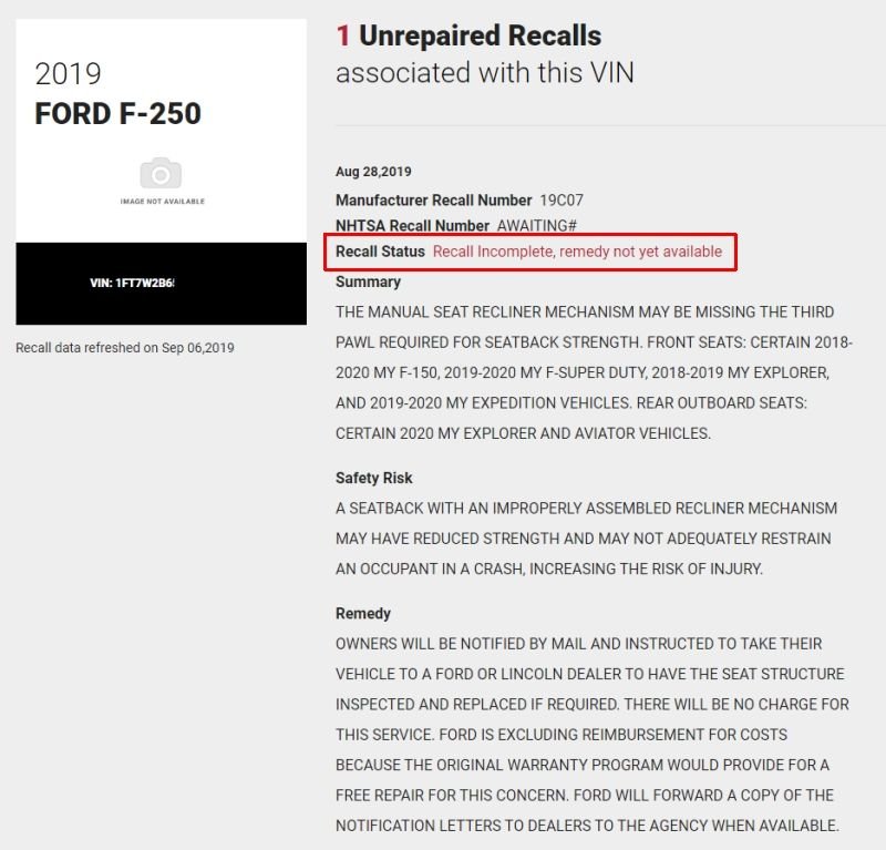 New recall notice - Ford Truck Enthusiasts Forums