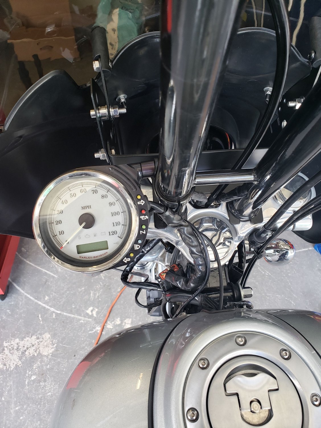 New fairing, seeking speedo mounting options - Harley Davidson Forums