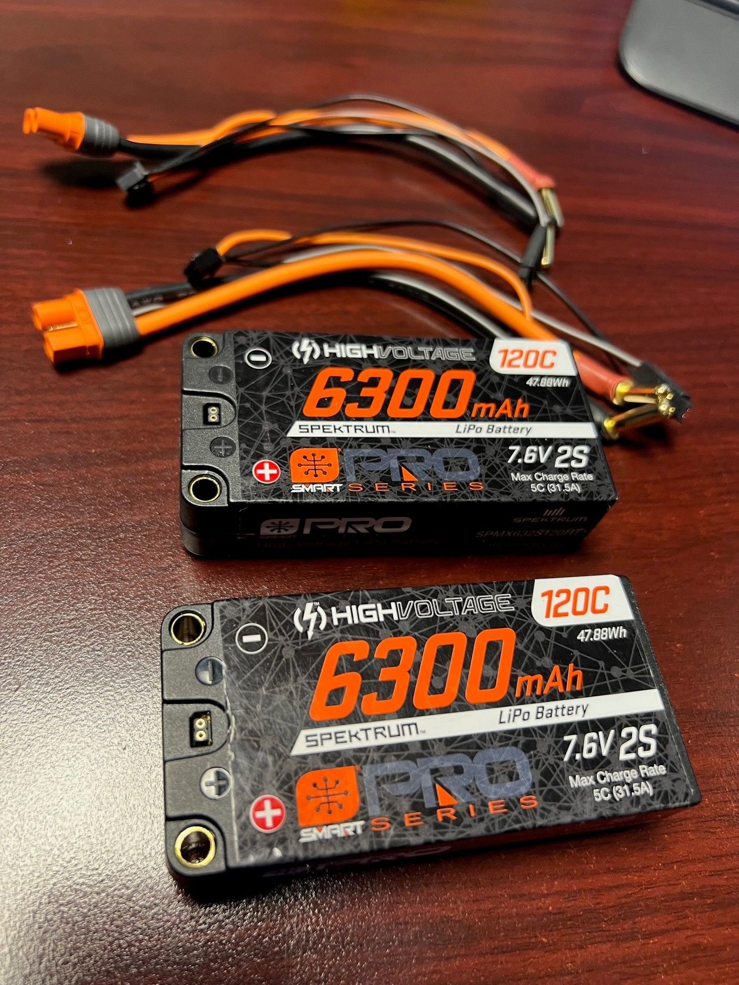 (2) Spektrum RC 2S Hard Case LiPo 120C Shorty LiPo Battery (7.6V ...