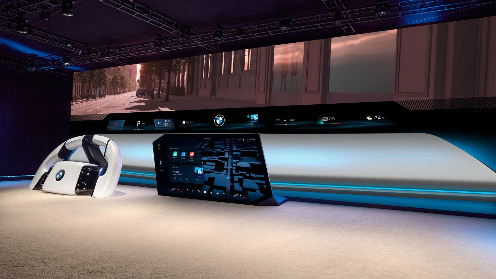 Next-gen BMW iDrive debuts pillar-to-pillar projection