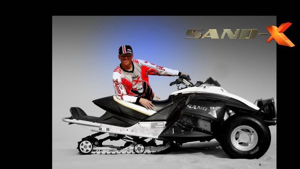 Sand-X extreme performance offroad vehicle mates snowmobile with ATV