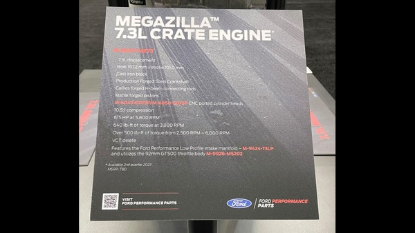 Ford Megazilla crate engine revealed with 615 hp