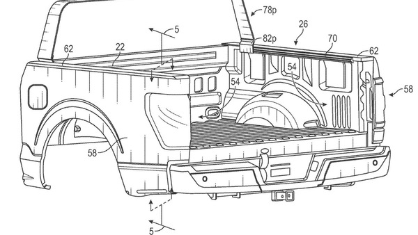 Ford patents bed-mounted cross member system