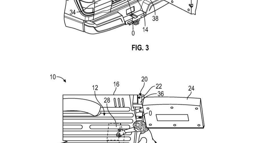 Ford designs deployable step for a pickup's rear bumper